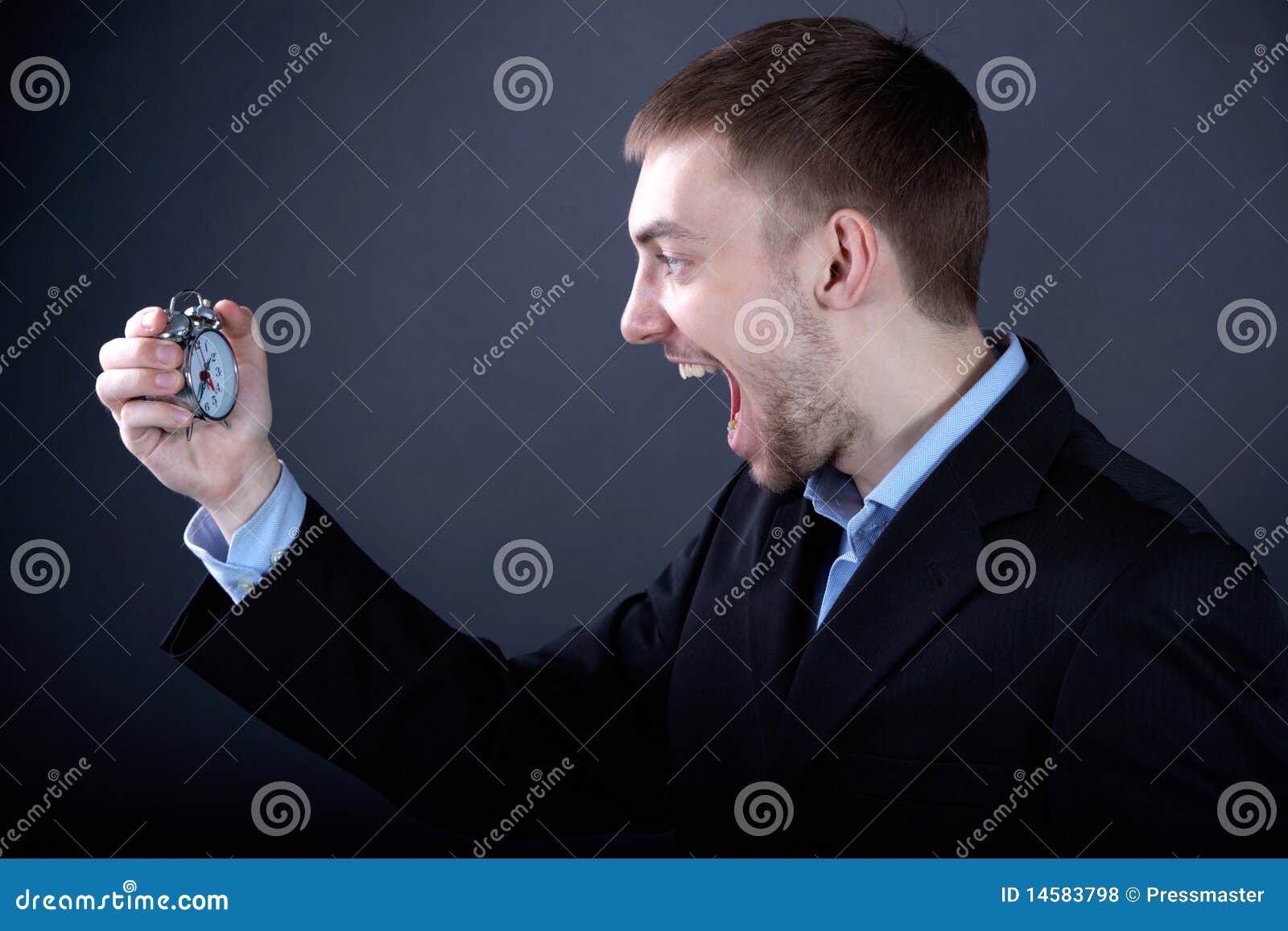 Man with clock stock photo. Image of adult, boss, alarm - 14583798