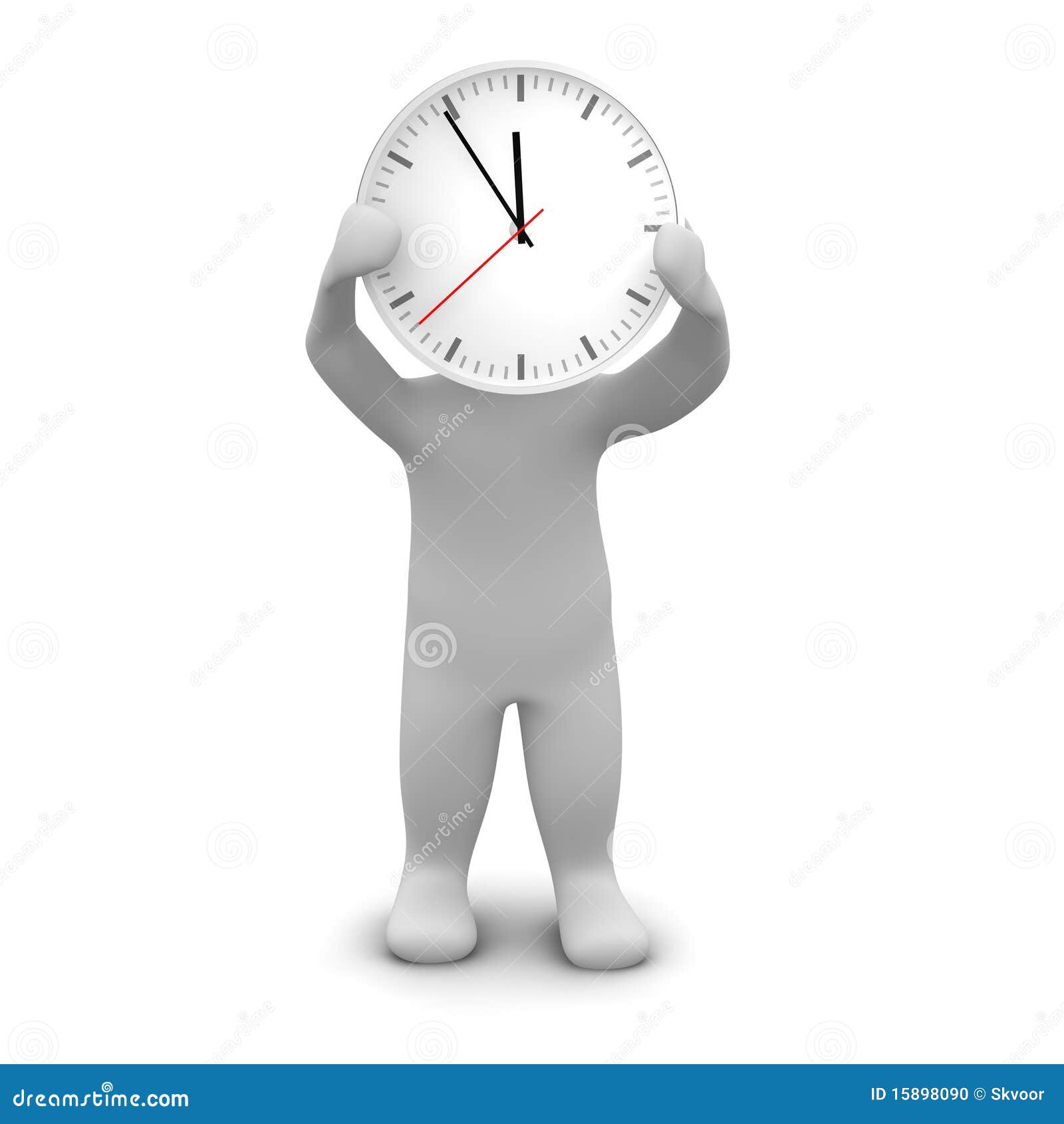 Man and clock stock illustration. Illustration of character - 15898090