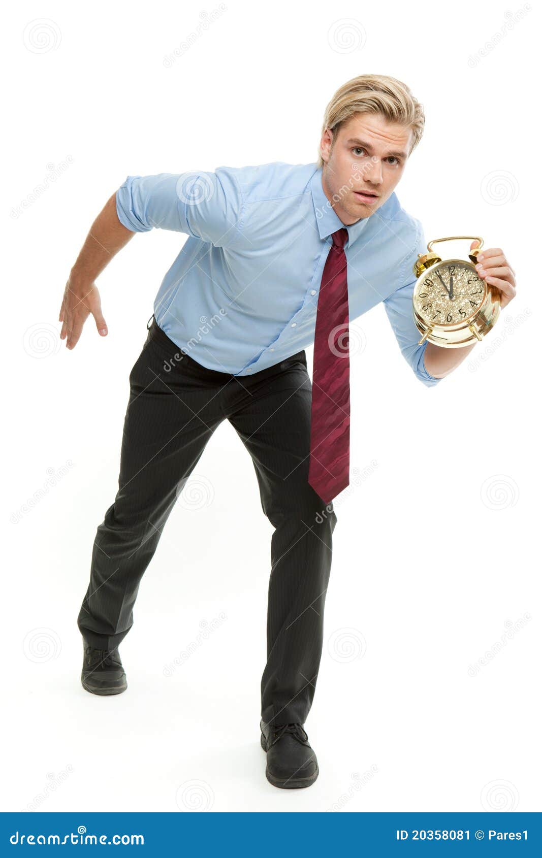 Man with clock stock image. Image of elegant, later, fullbody - 20358081