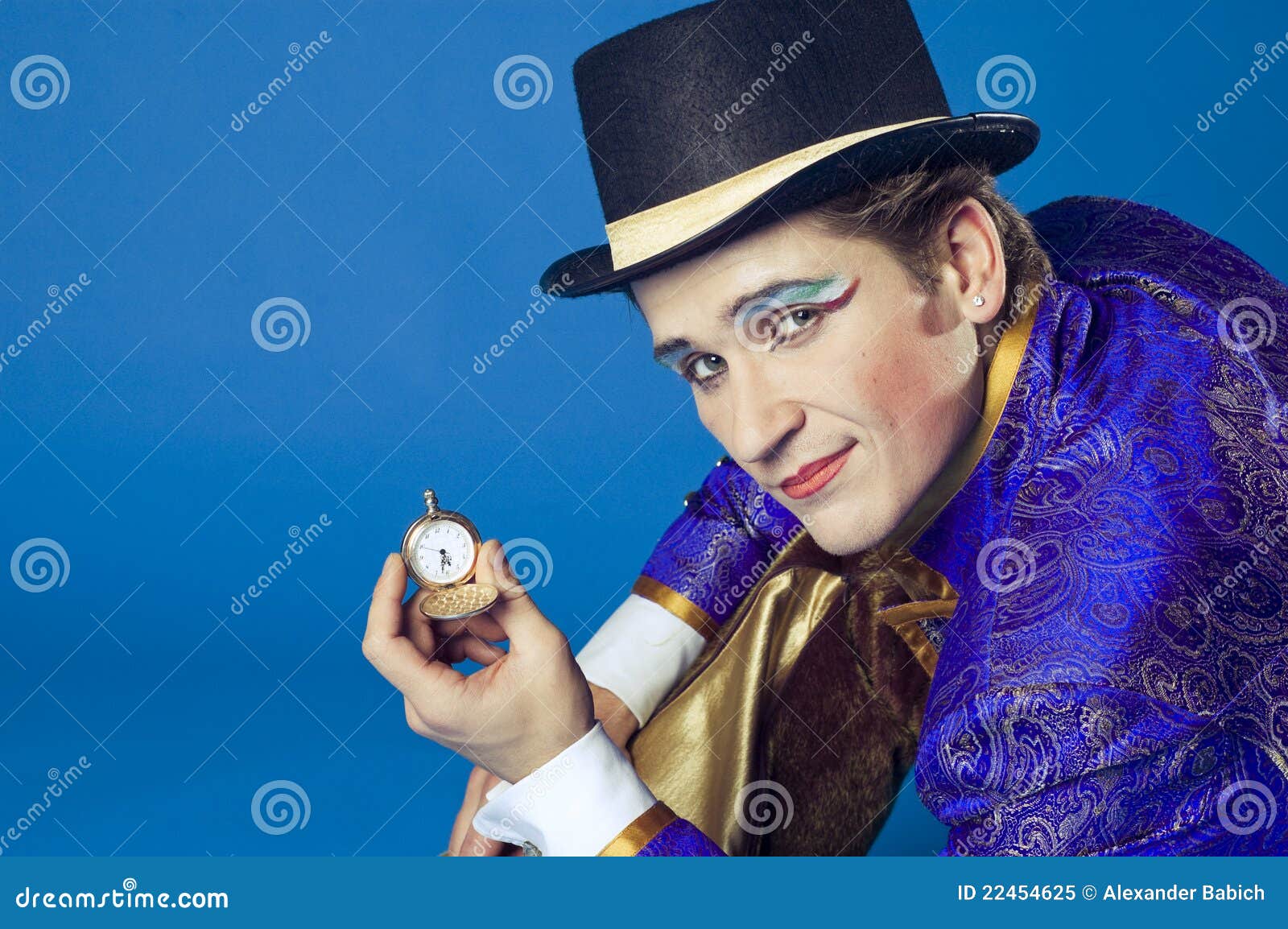 Man with a clock stock image. Image of jacket, caftan - 22454625