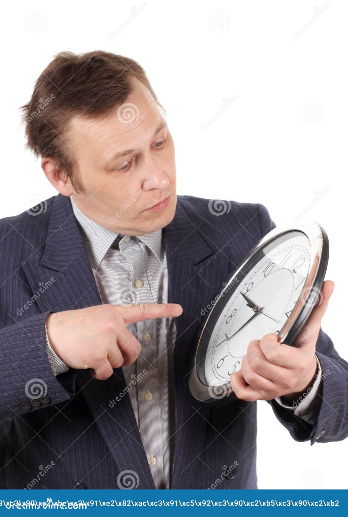 Man with clock stock photo. Image of office, face, busy - 23975696