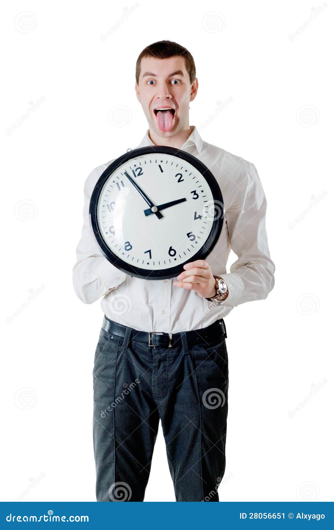 Man and clock stock image. Image of late, human, clock - 28056651