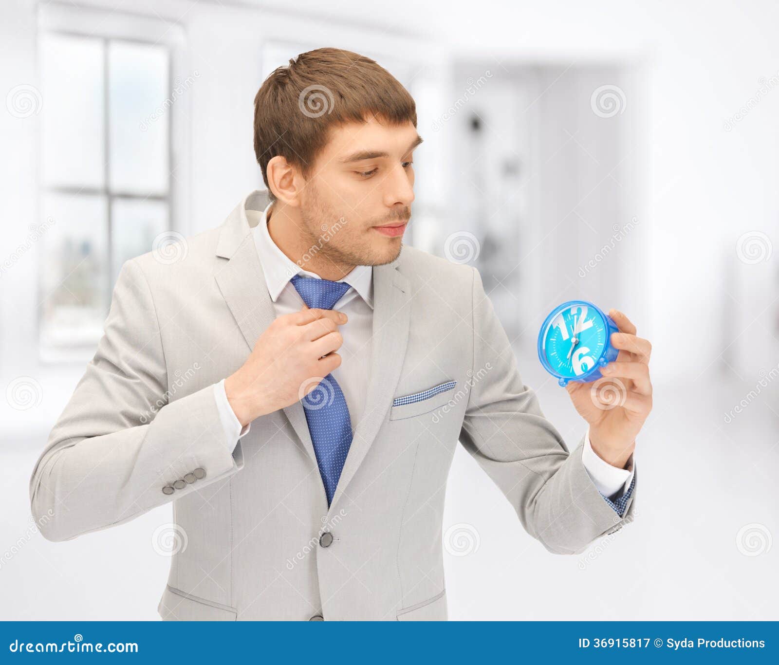 Man with clock stock image. Image of attractive, future - 36915817