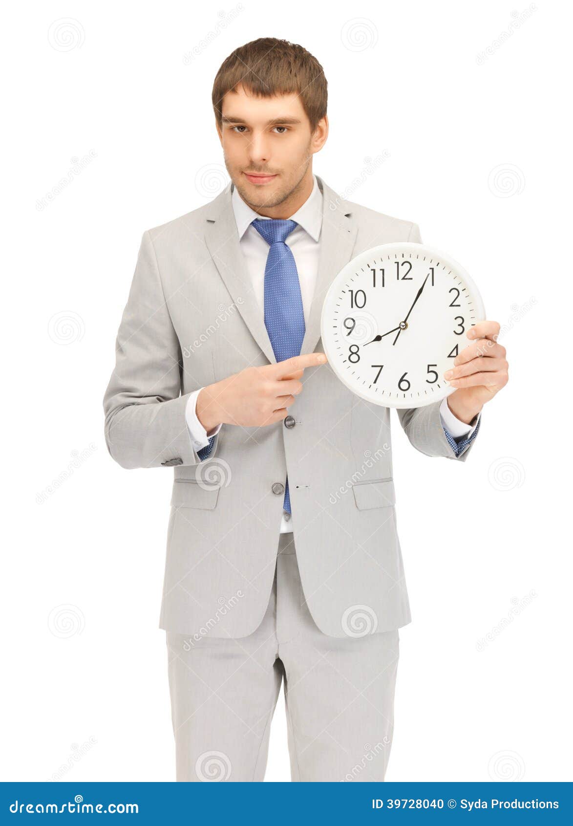 Man with clock stock photo. Image of future, handsome - 39728040