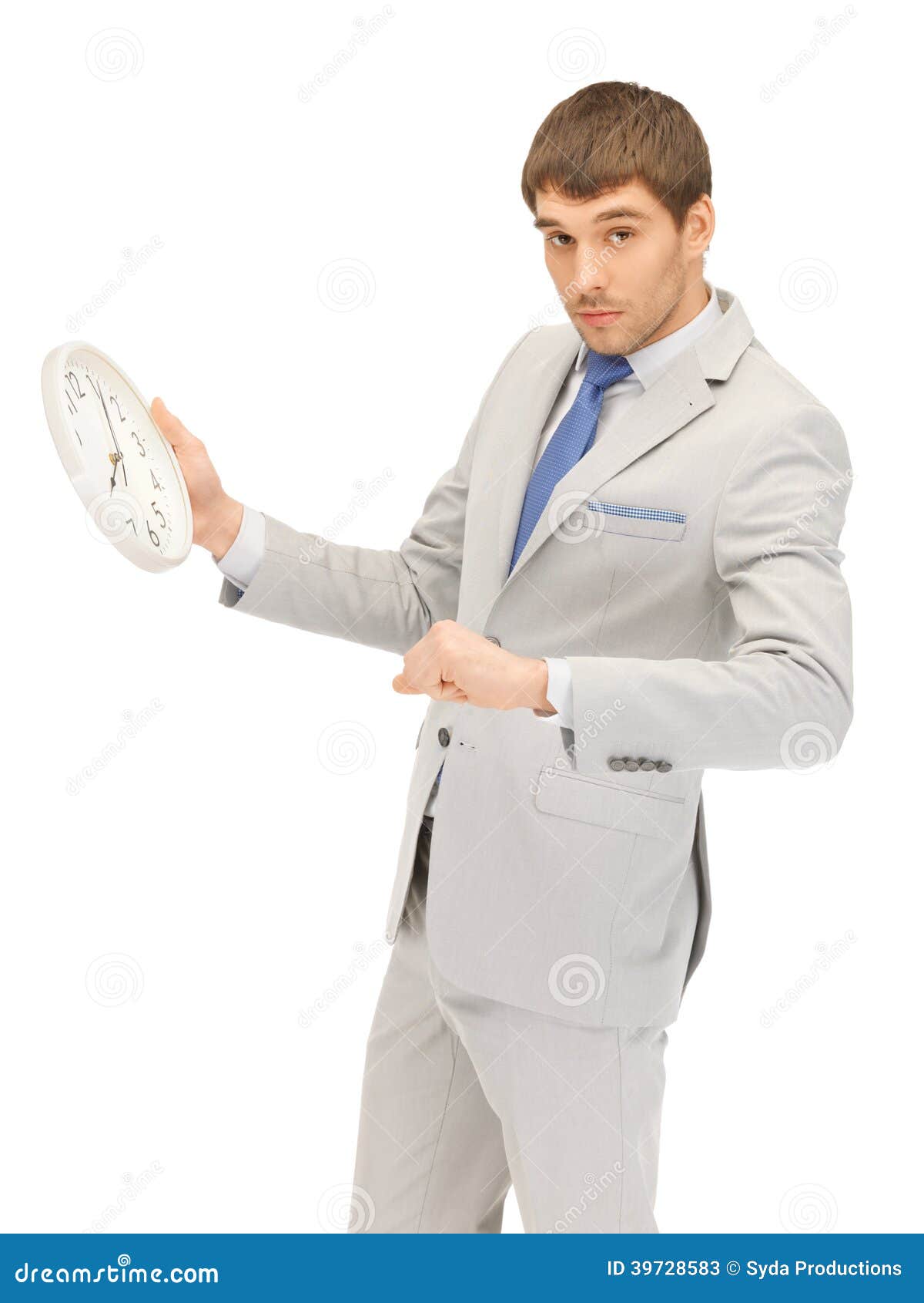Man with clock stock image. Image of deadline, clock - 39728583