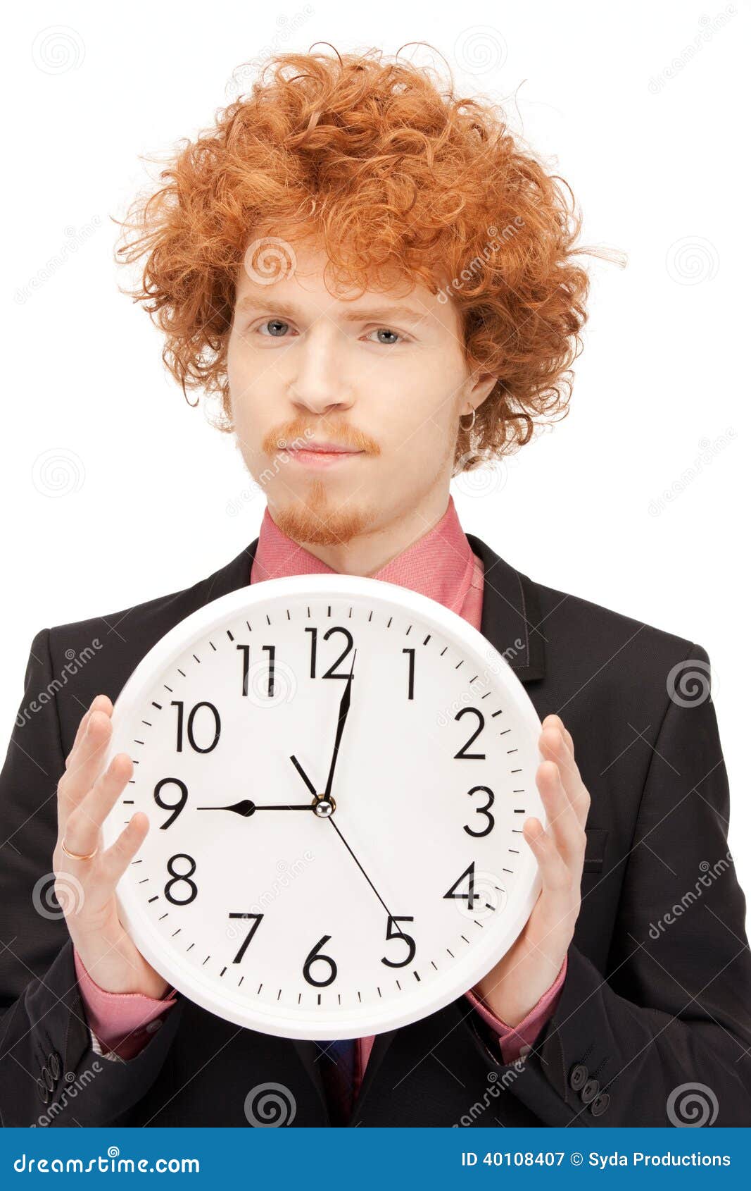 Man with clock stock image. Image of corporate, businessman - 40108407