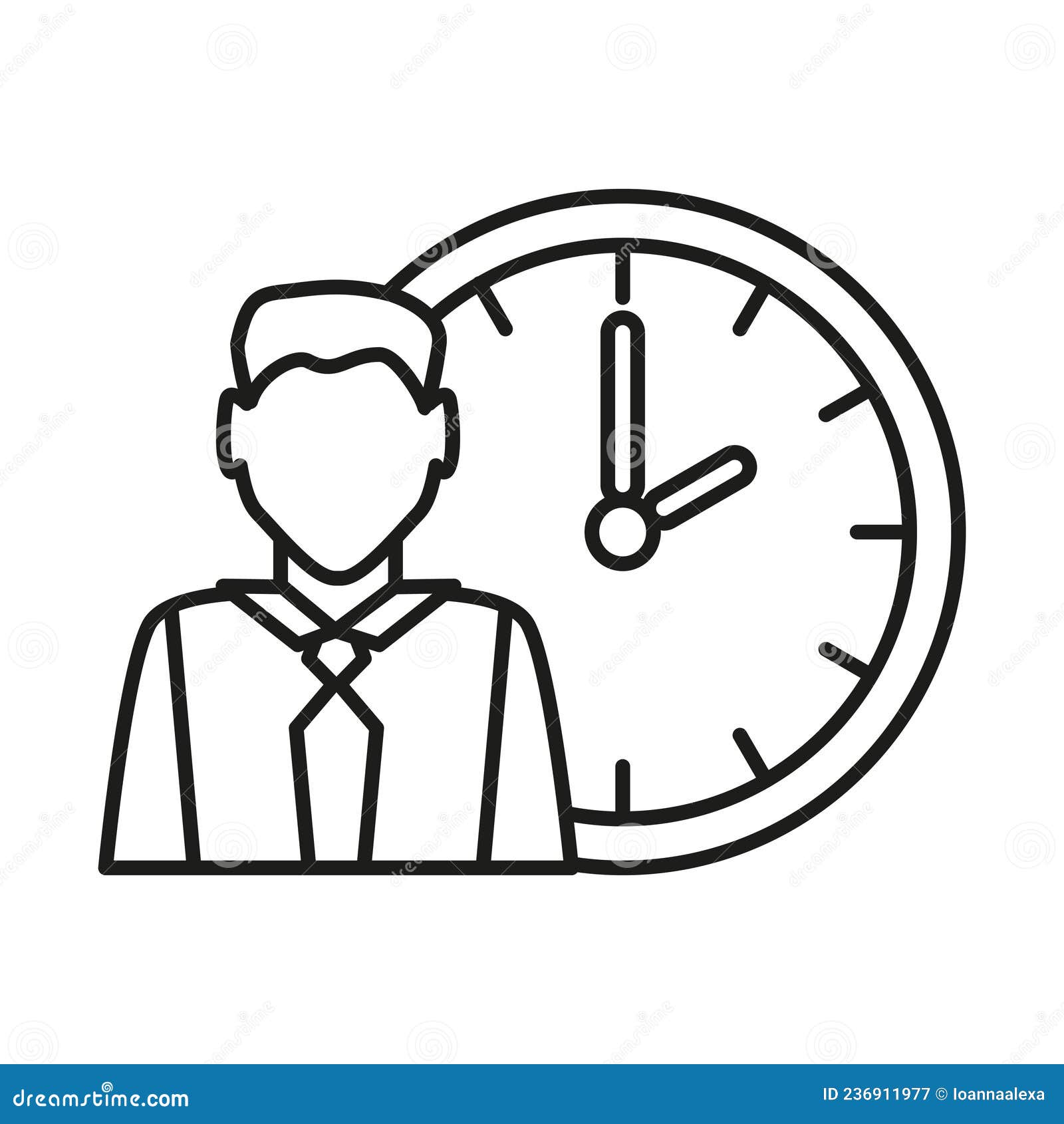 A Man with a Clock. the Concept of Doing Work on Time Stock Vector ...