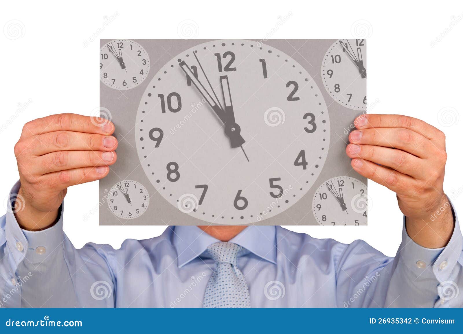 Man with Clock Face stock photo. Image of shirt, holding - 26935342