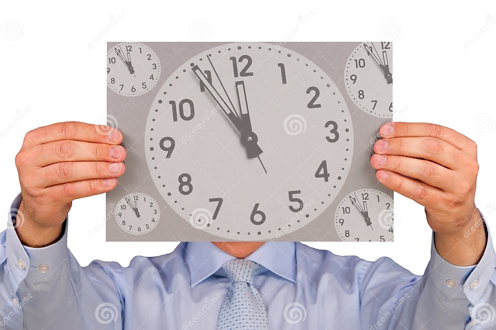 Man with Clock Face stock photo. Image of shirt, holding - 26935342