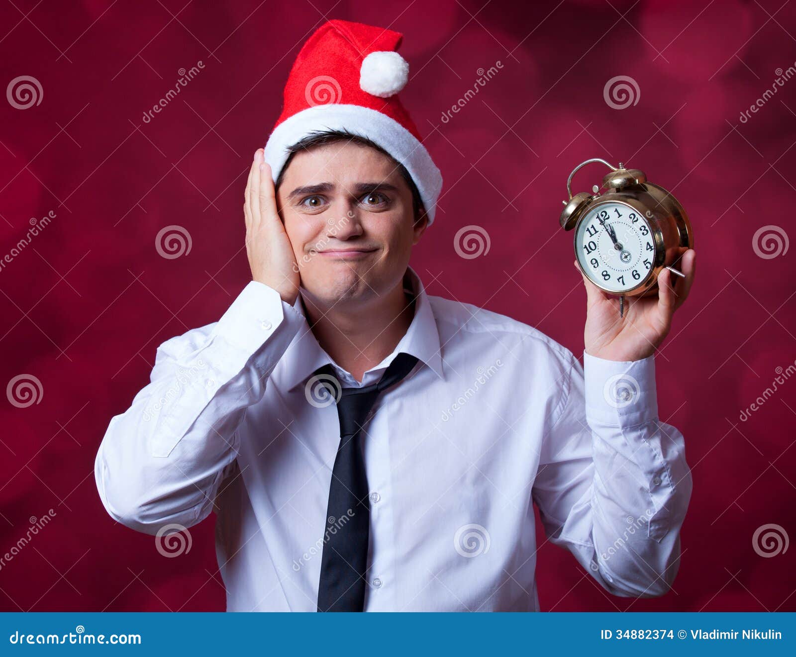 Man with clock. stock photo. Image of romance, studio - 34882374