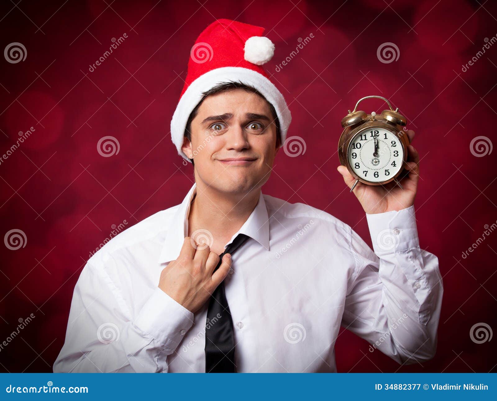 Man with clock. stock image. Image of fashion, portrait - 34882377