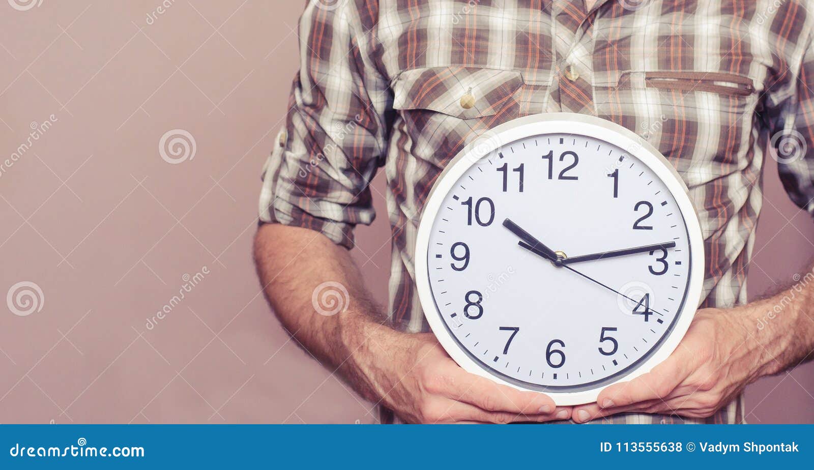 Man with a Clock in His Hands Stock Photo - Image of concept ...