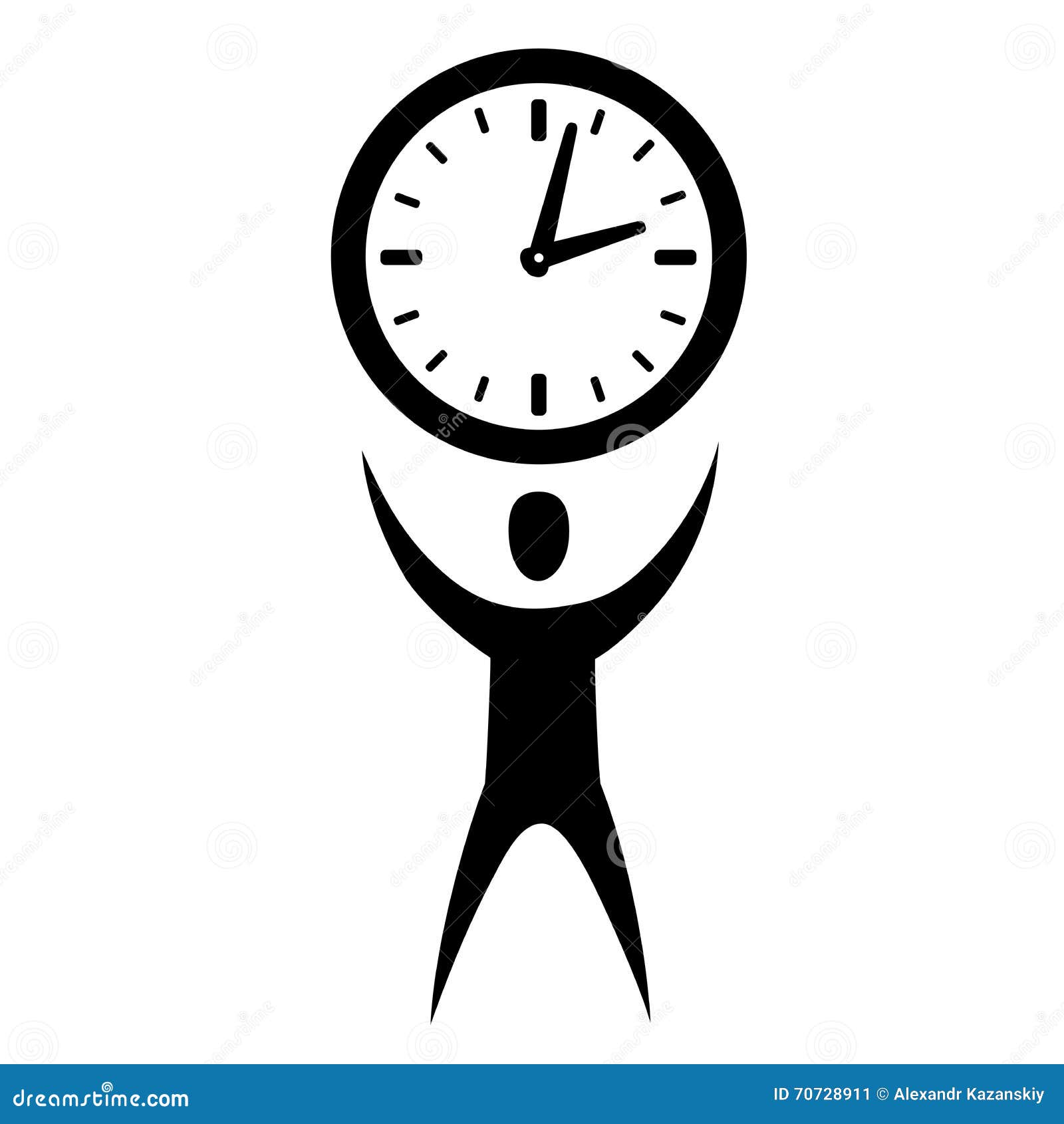 Man with clock stock vector. Illustration of late, element - 70728911
