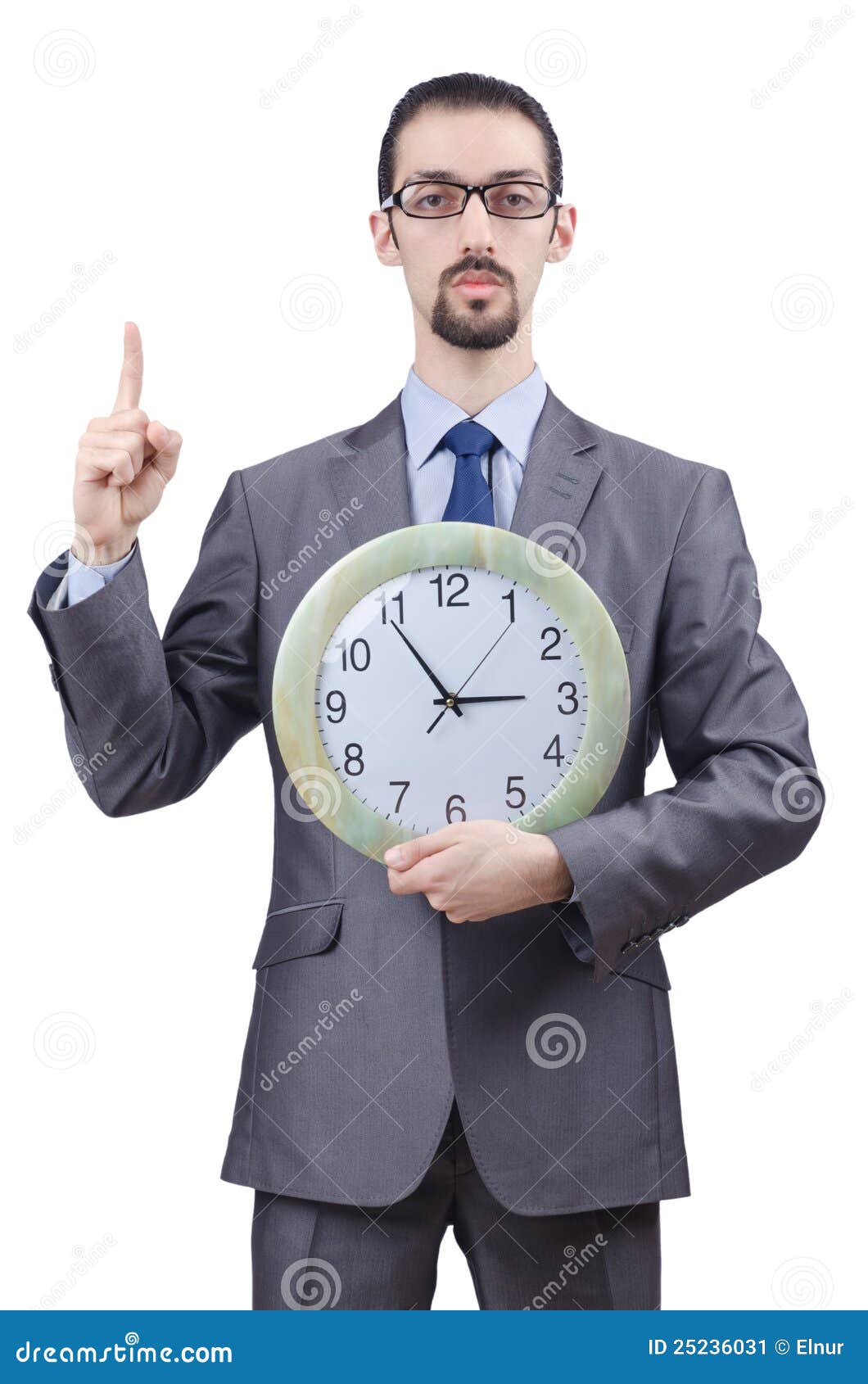 Man with clock isolated stock image. Image of meeting - 25236031