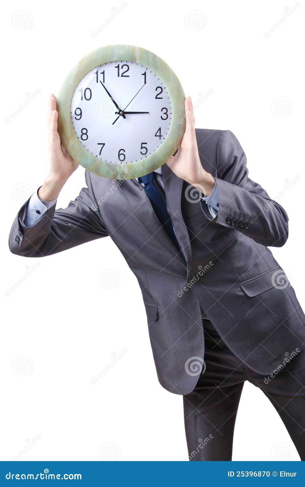 Man with clock isolated stock photo. Image of busy, manager - 25396870