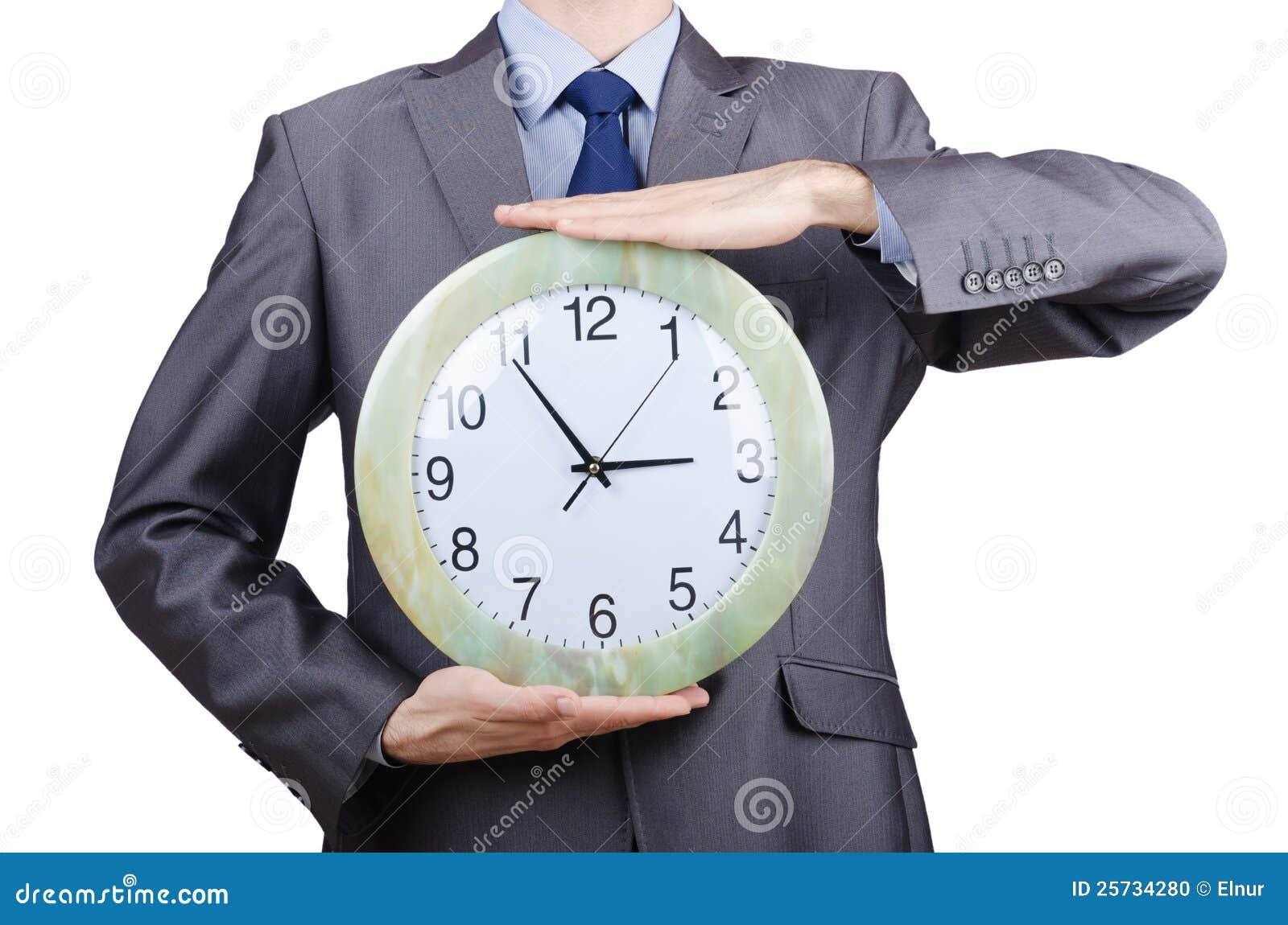 Man with clock isolated stock photo. Image of adult, alarmclock - 25734280