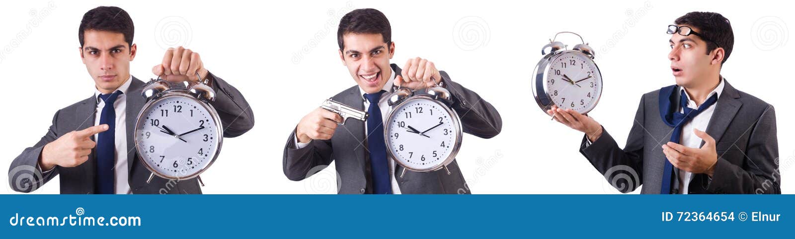 The Man with Clock Isolated on White Stock Photo - Image of corporate ...