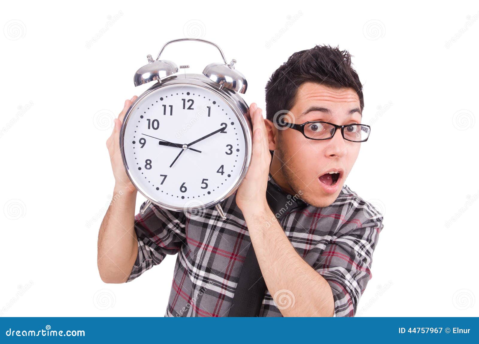 Man with Clock Trying To Meet the Deadline Isolated Stock Image - Image ...