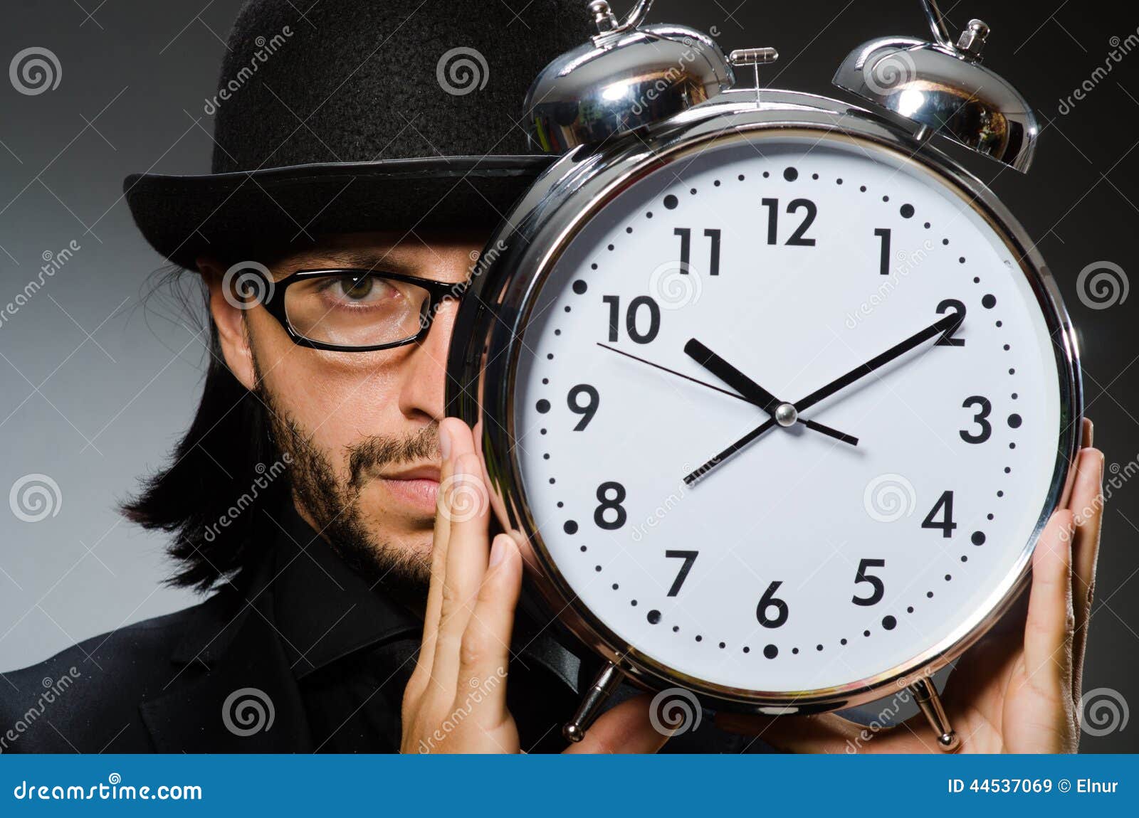 Man with clock wearing stock image. Image of professional - 44537069