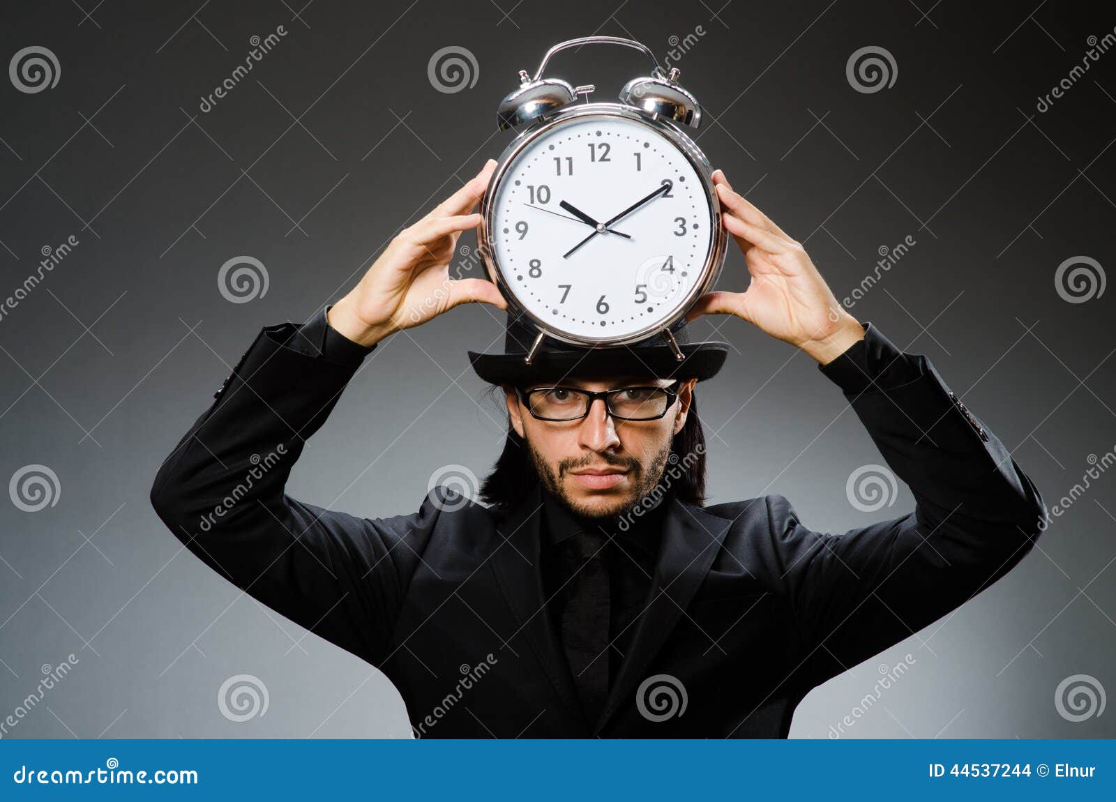 Man with clock wearing stock photo. Image of business - 44537244