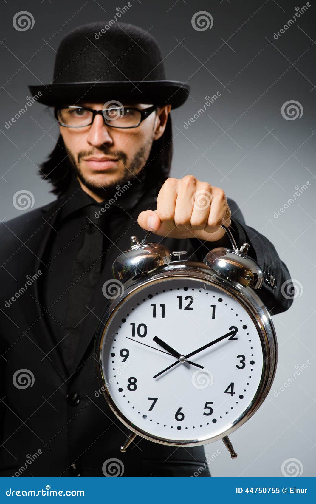 Man with clock wearing stock image. Image of beaver, business - 44750755