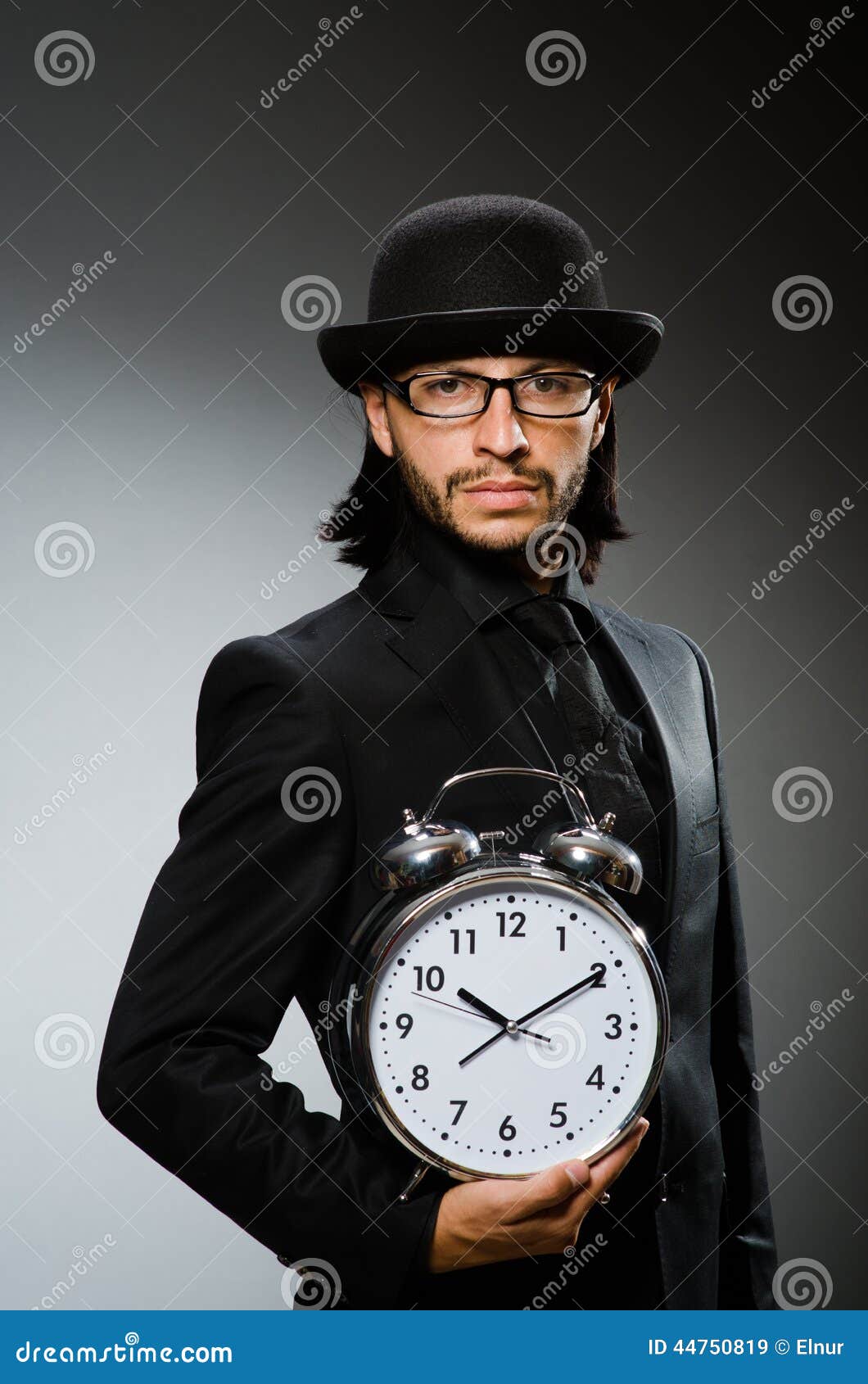 Man with clock wearing stock image. Image of manager - 44750819