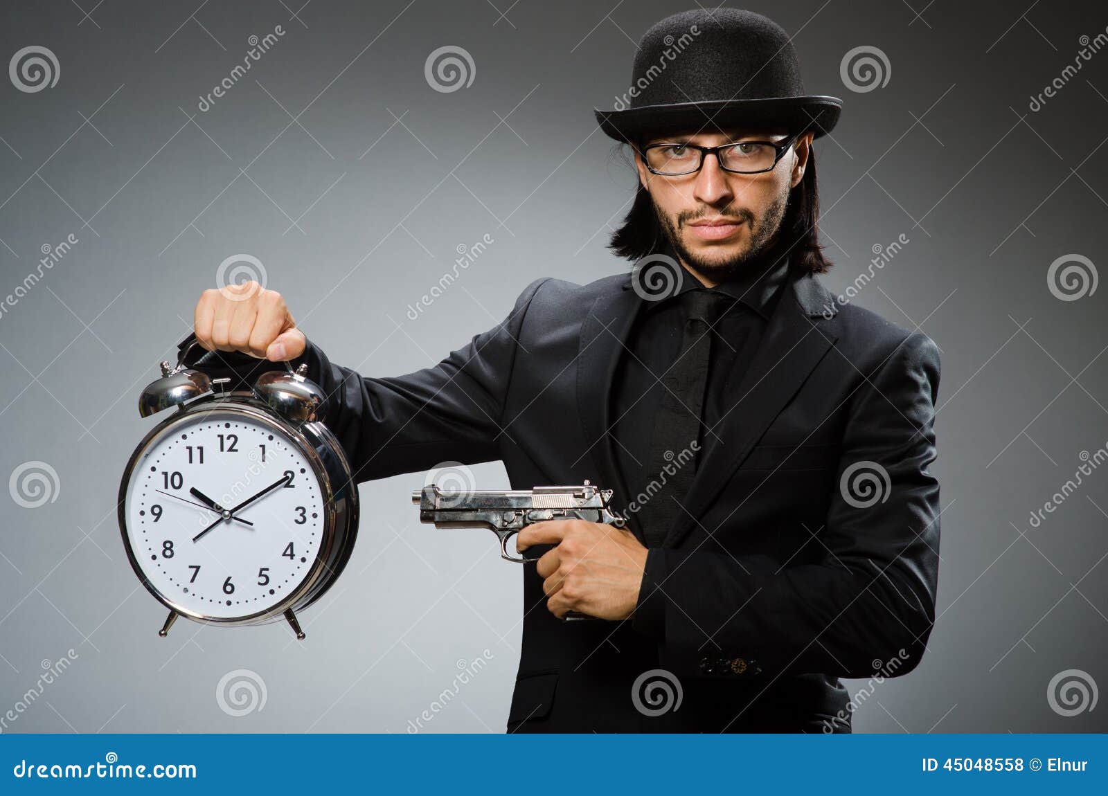 Man with clock wearing stock photo. Image of male, rich - 45048558