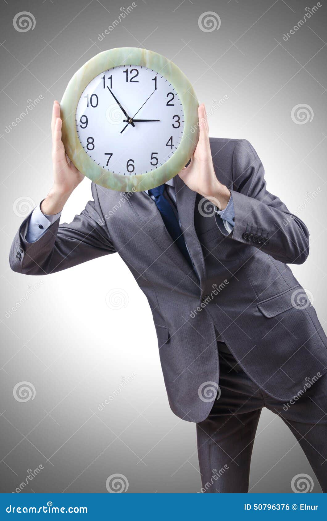 Man with clock stock photo. Image of portrait, employee - 50796376