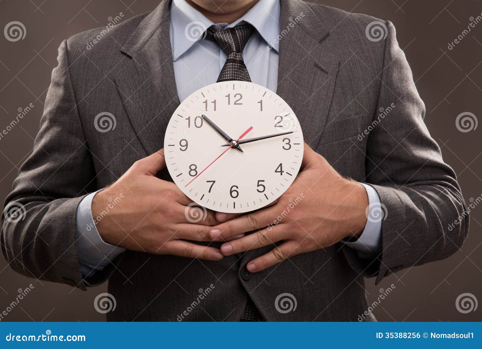 Man with clock stock photo. Image of person, concentration - 35388256