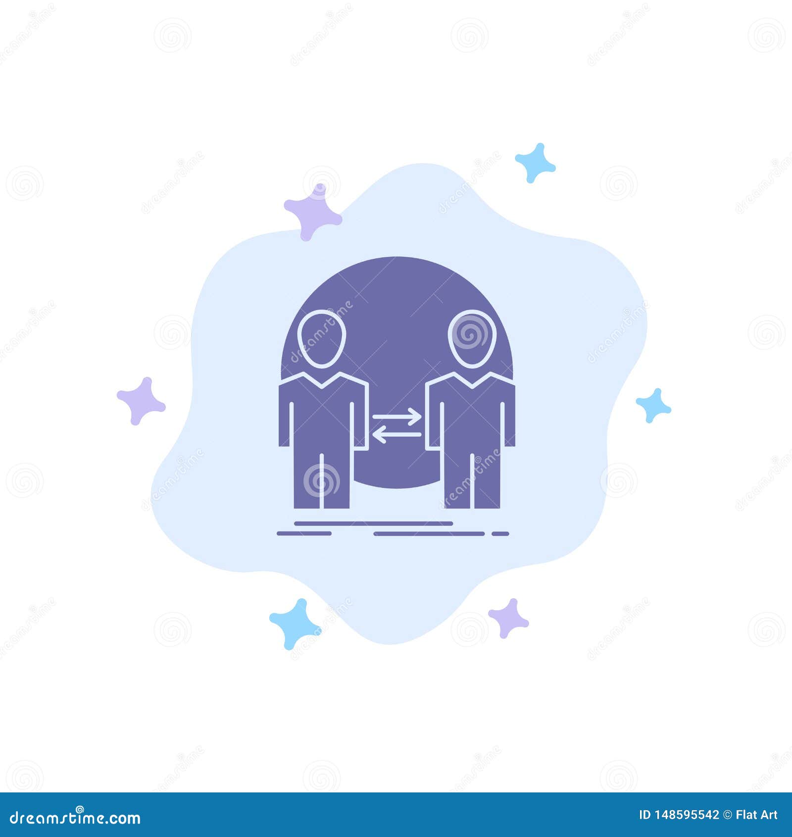 Man Clone User Identity Duplicate Blue Icon On Abstract Cloud