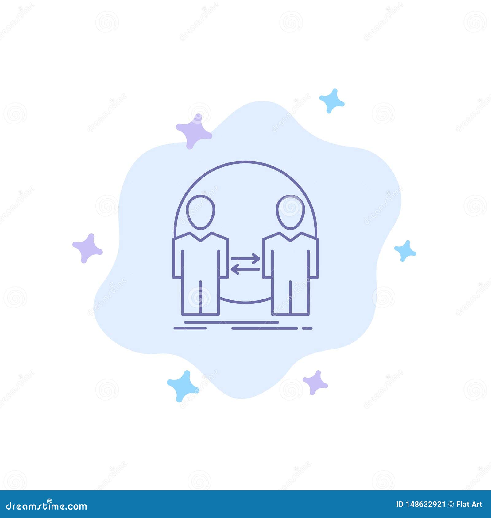 Man Clone User Identity Duplicate Blue Icon On Abstract Cloud