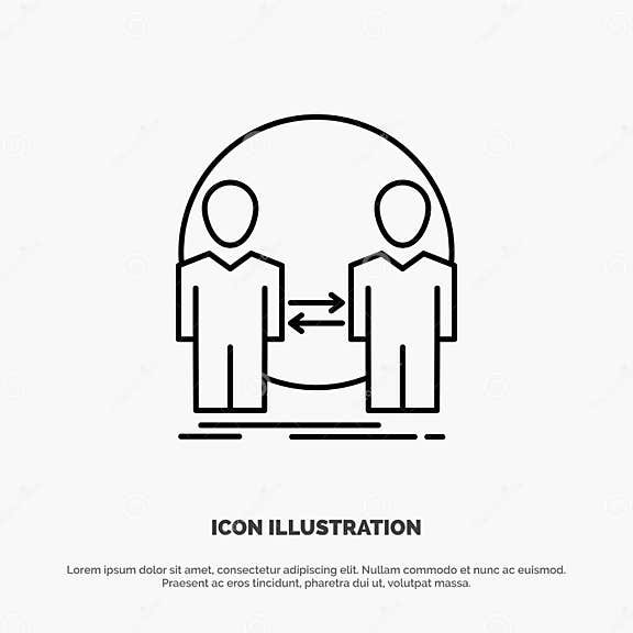 Man Clone User Identity Duplicate Line Icon Vector Stock Vector