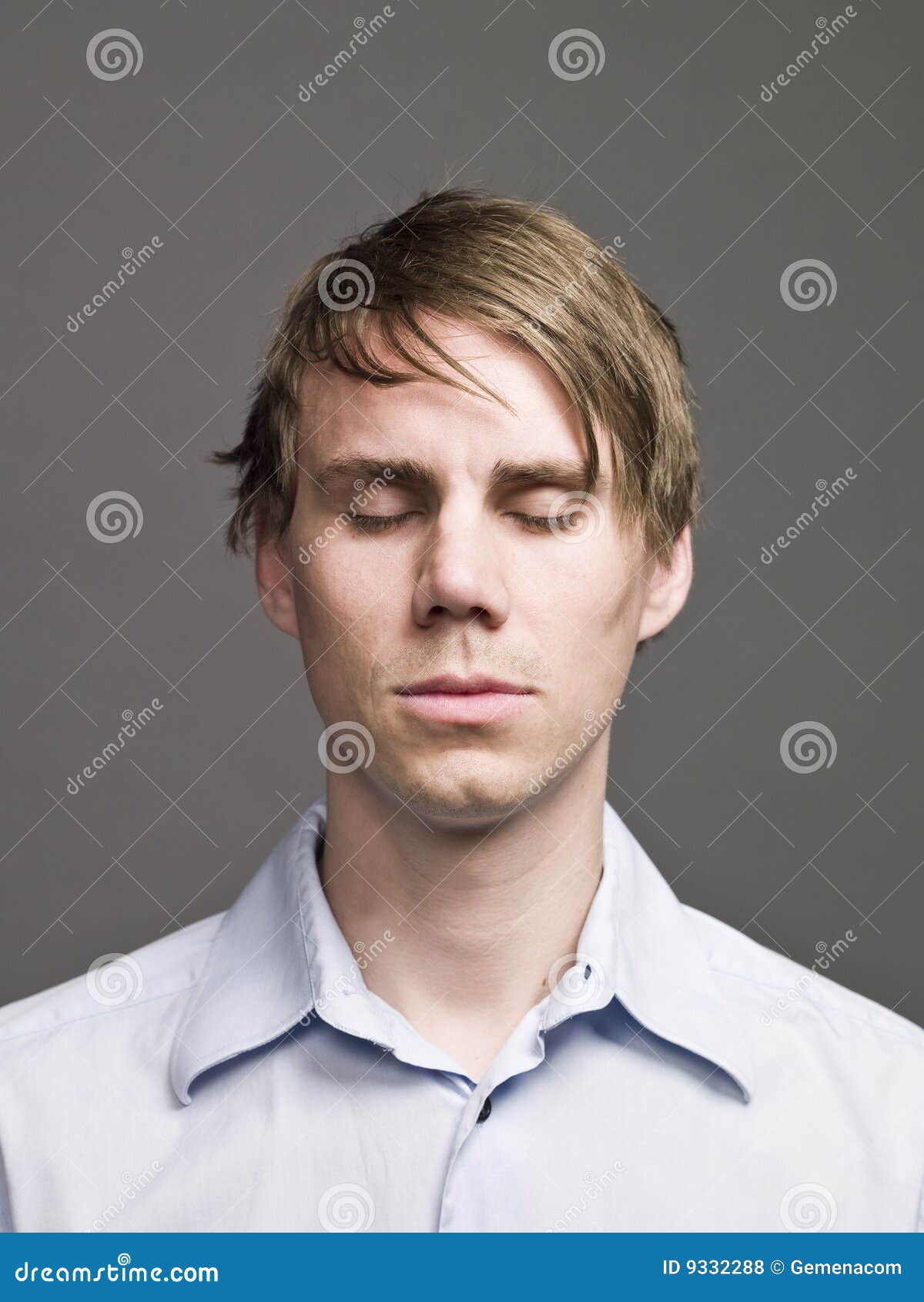 Man with closed eyes stock photo. Image of skin, closed - 9332288