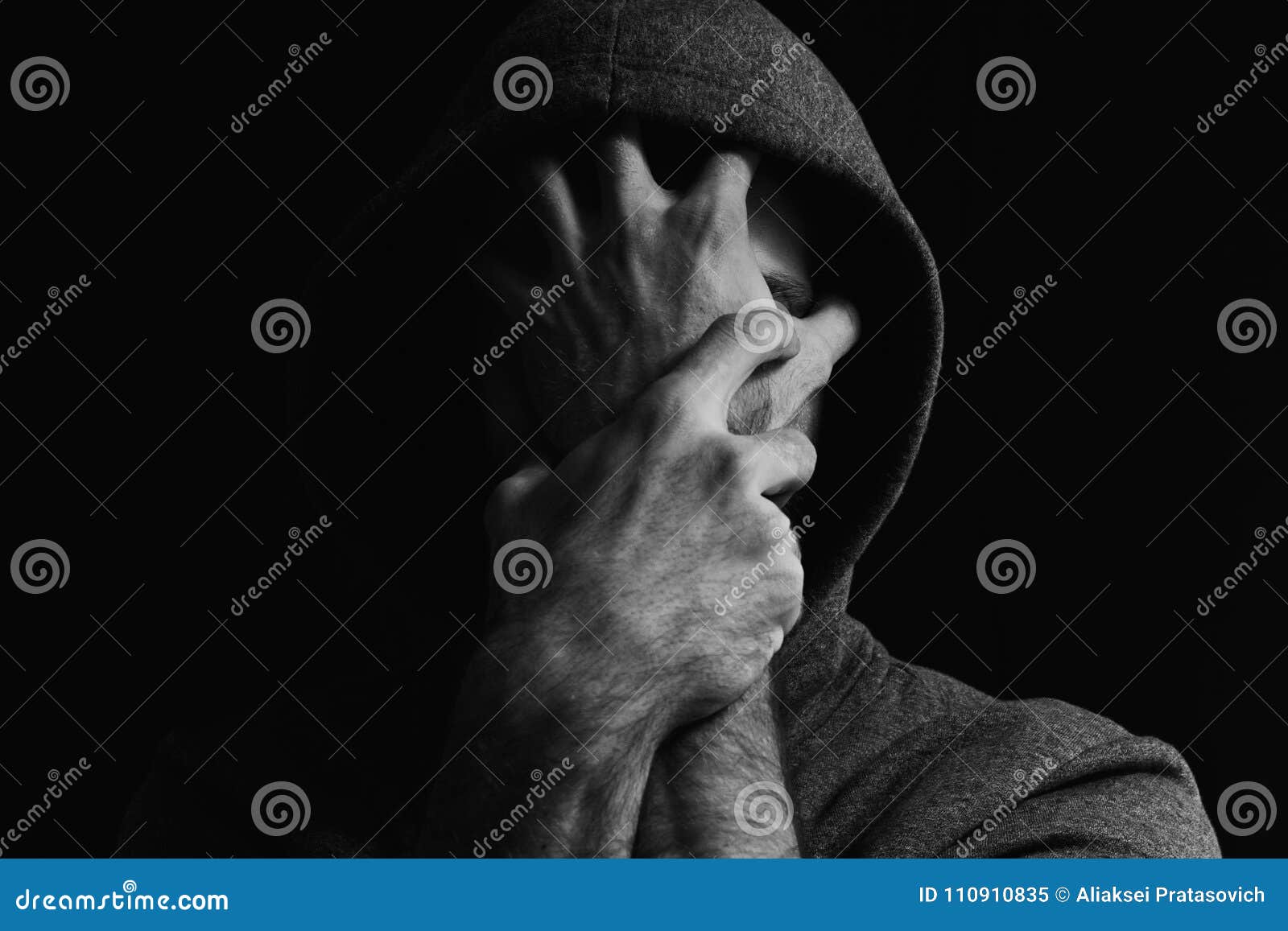 Man With Closed Hands Face On A Background Stock Image | CartoonDealer ...