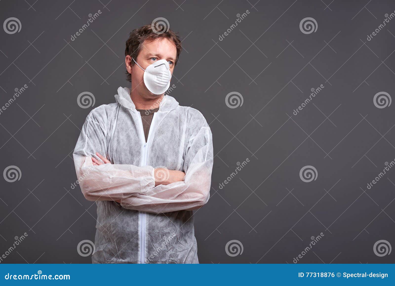 Man in a Clothes Protector Suit Stock Photo - Image of isolated ...