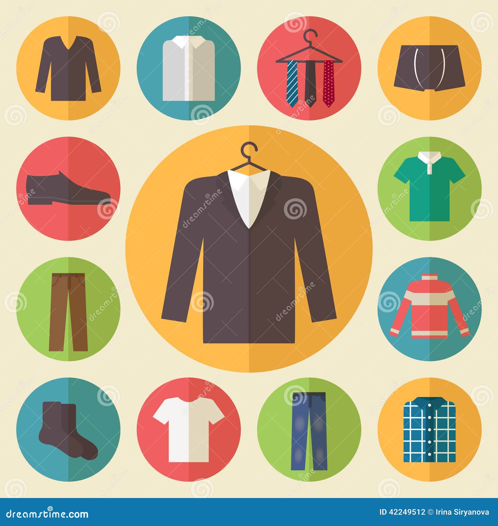 Man Clothing Vector Icons Set Stock Vector - Illustration of collection, trunks: 42249512