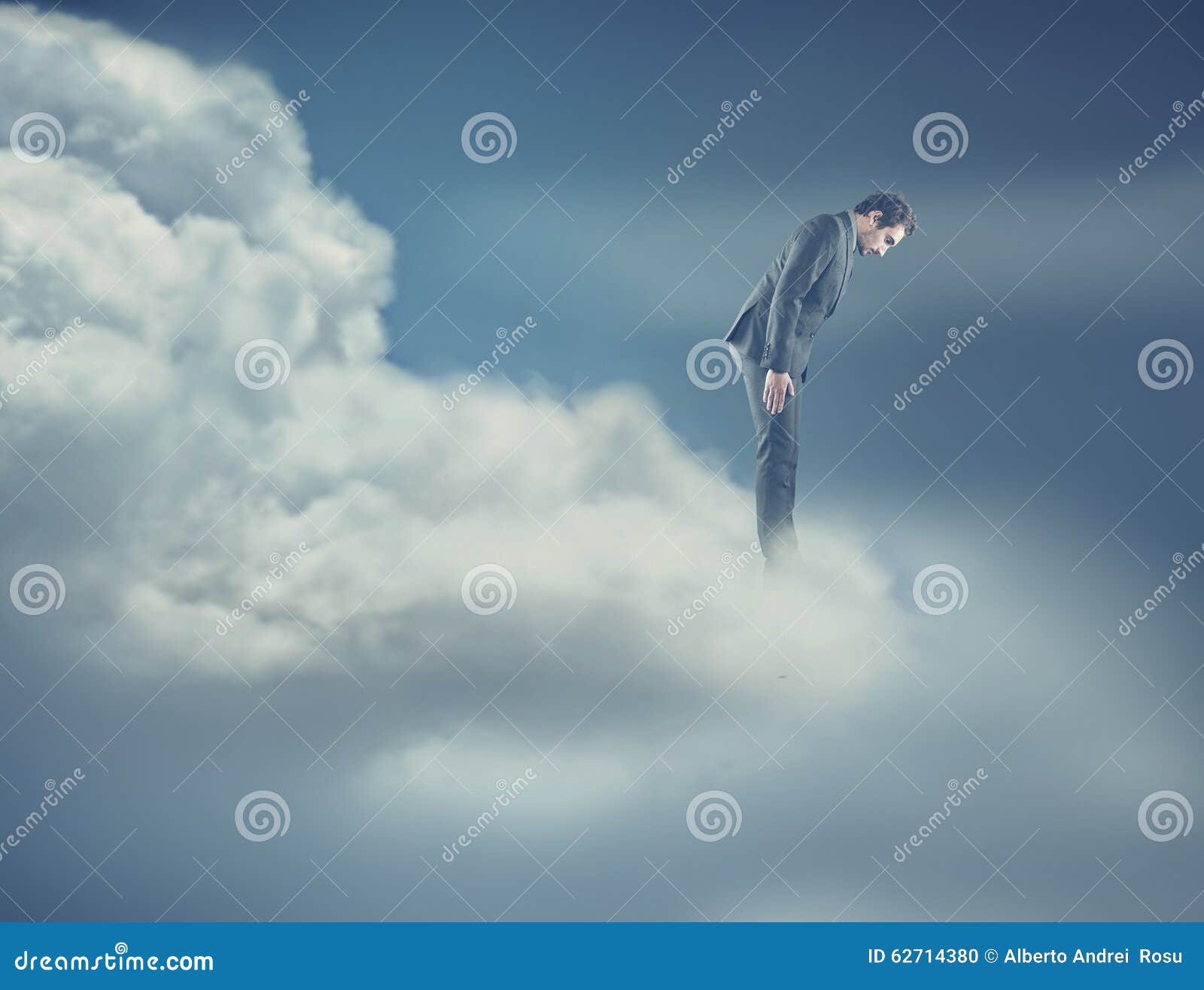 A man on cloud stock photo. Image of clouds, professional - 62714380