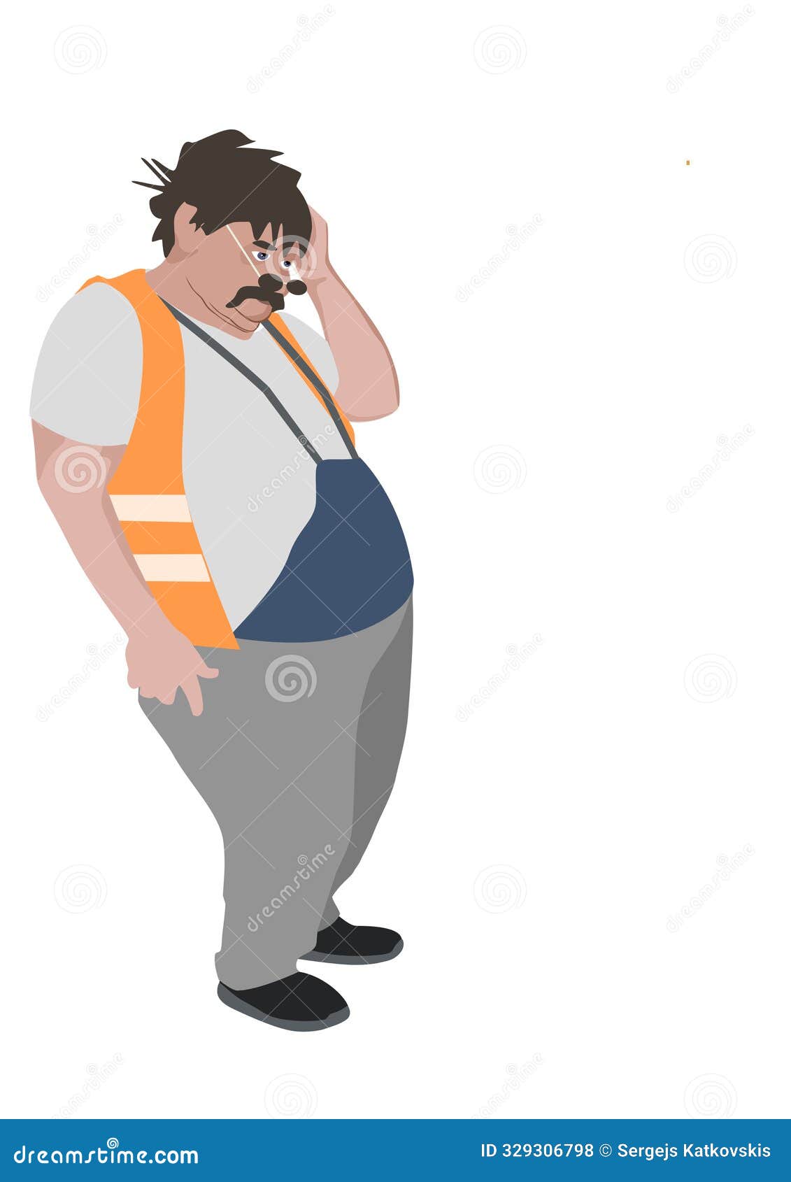 Man clutches his sore head stock illustration. Illustration of model ...