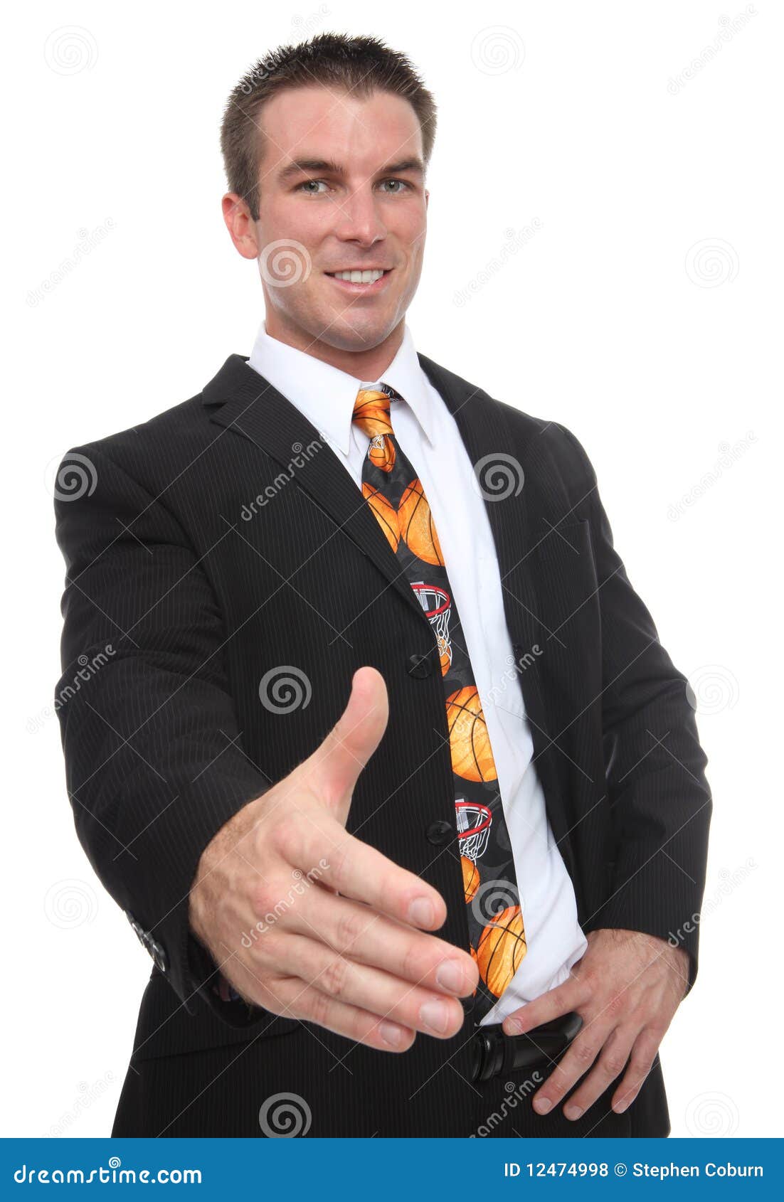 Man Coach Offering Handshake Stock Photo - Image of dress, formal: 12474998