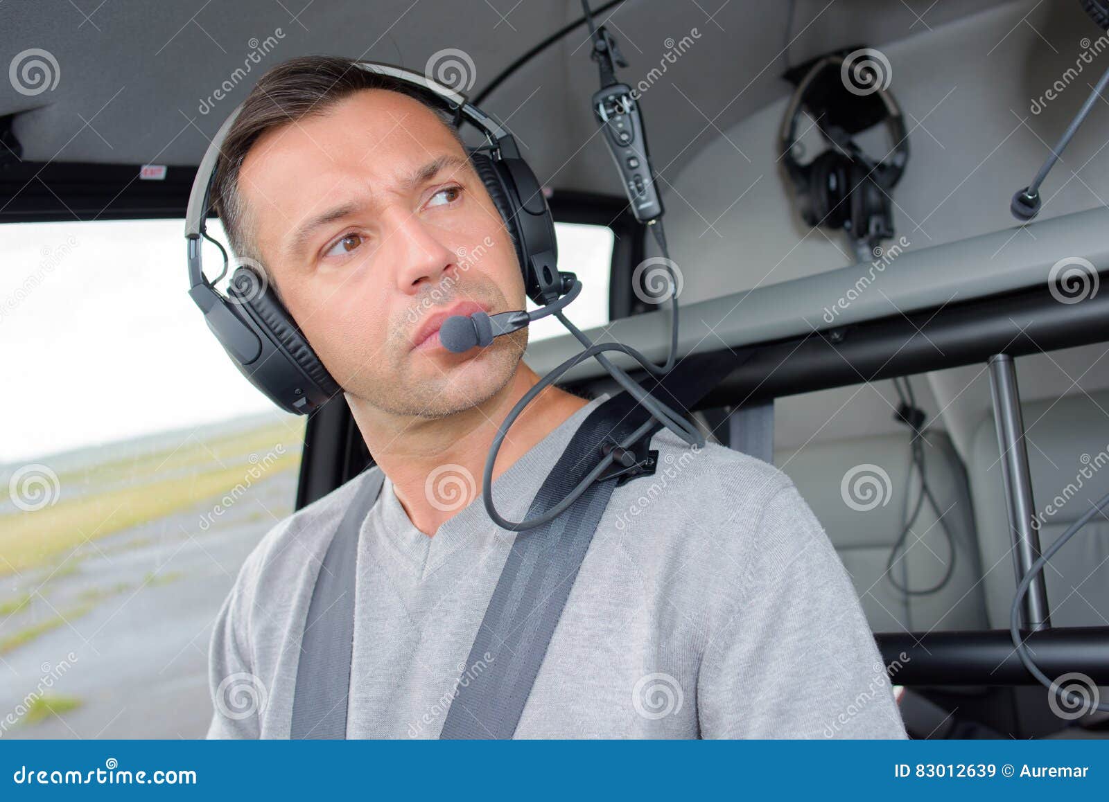 Man in cockpit aircraft stock image. Image of runway - 83012639