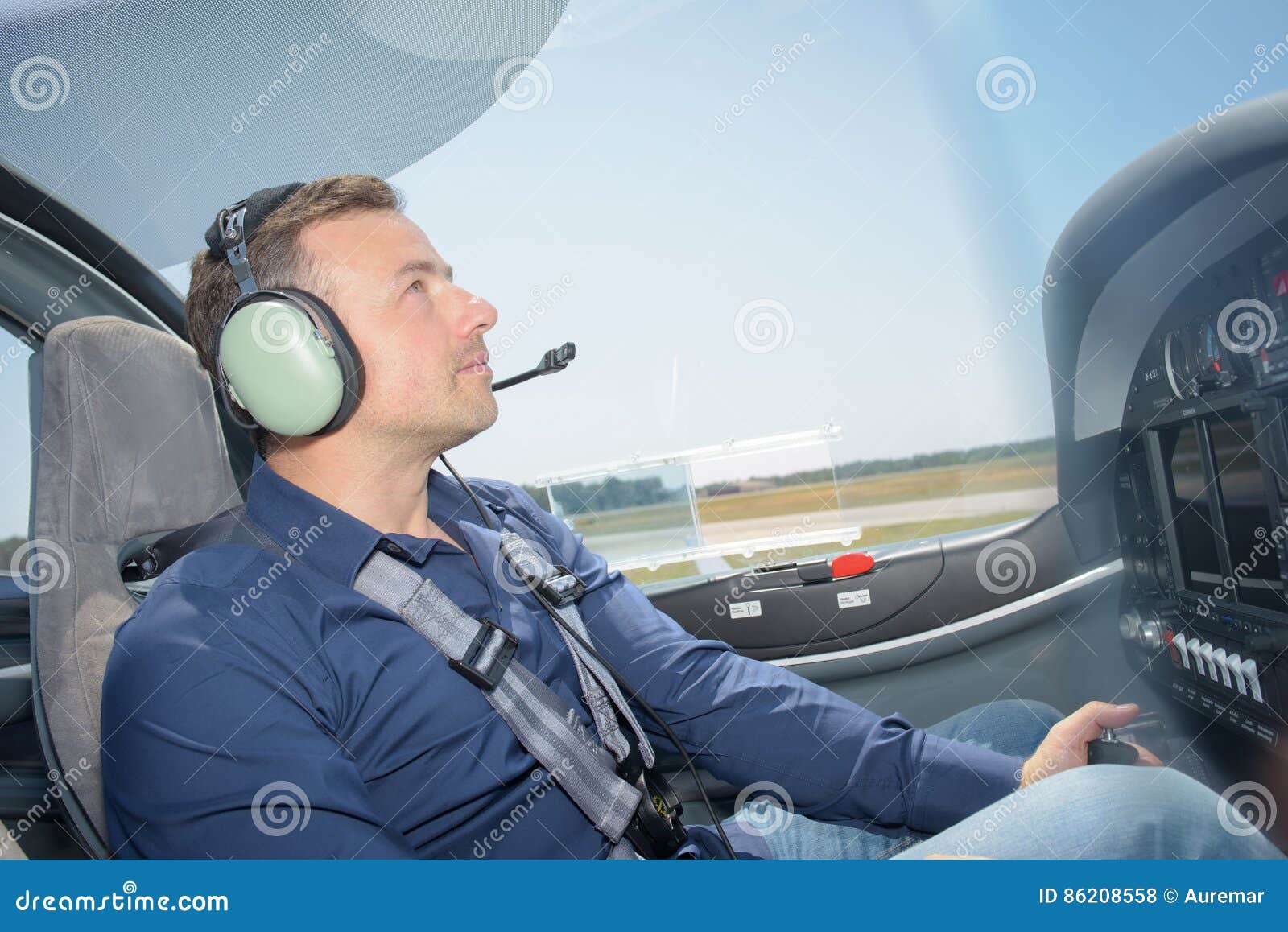 Man in cockpit aircraft stock photo. Image of airplane - 86208558