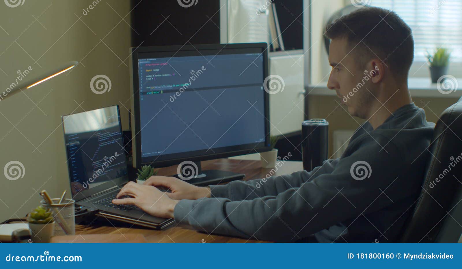 Man Coding Html And Programming On Screen Monitors Development Web 8576