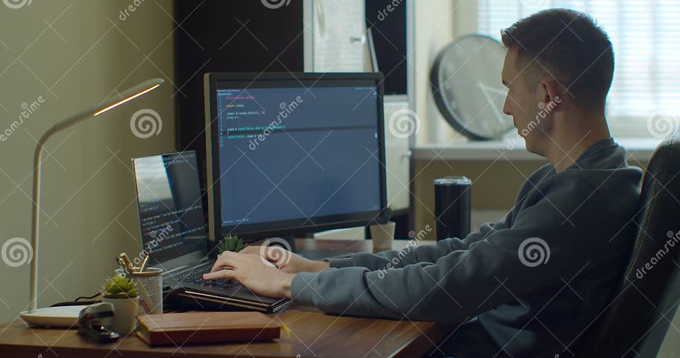 Man Coding Html And Programming On Screen Monitors Development Web 1665