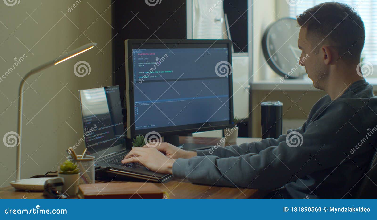 Man Coding Html and Programming on Screen Monitors, Development Web ...