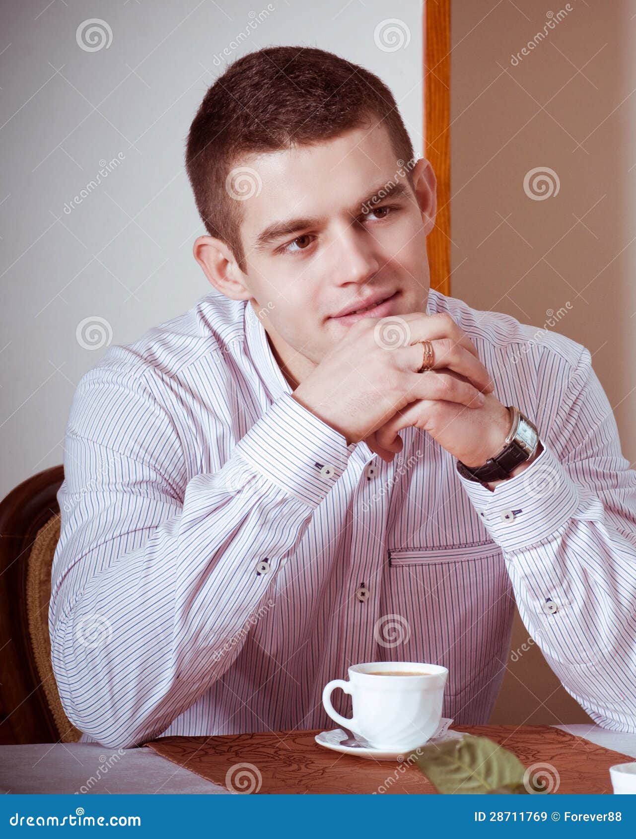 Man with coffee in cafe stock image. Image of caucasian - 28711769