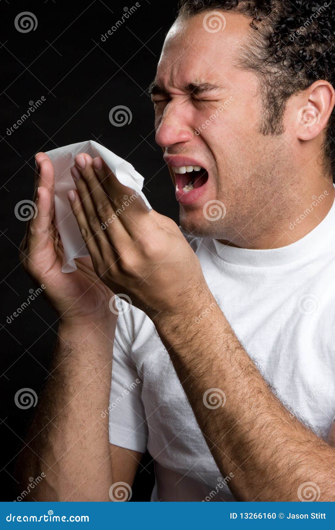 Man with Cold stock photo. Image of closed, tissues, eyes - 13266160