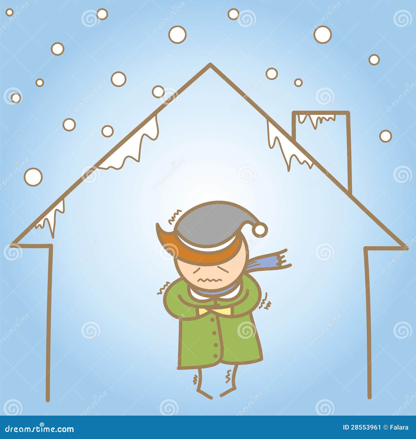 Man in the cold house stock vector. Illustration of graphic - 28553961