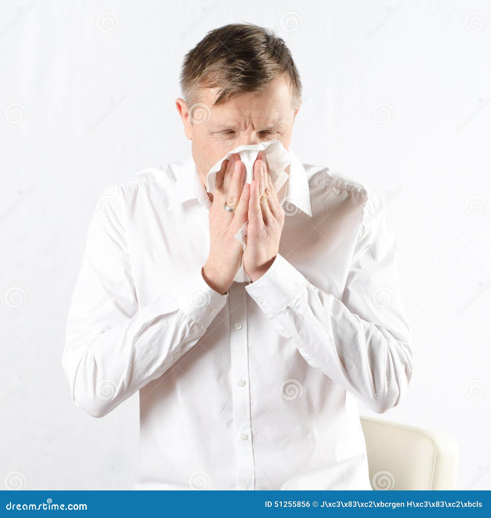 Man with cold stock photo. Image of healthy, face, cold - 51255856