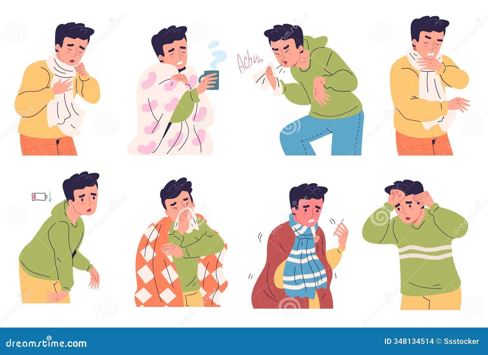 Cold And Flu Symptoms Infographic. Fever And Cough Vector Illustration ... Cold And Flu Symptoms Infographic. Fever And Cough Vector Illustration ...