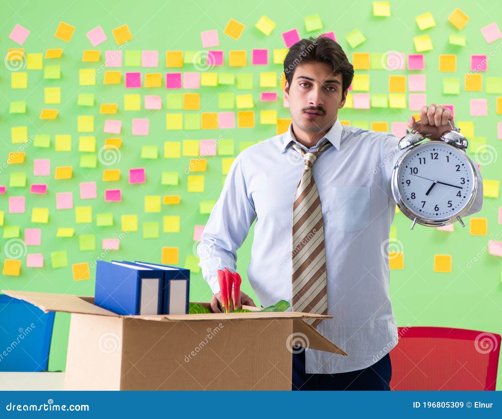 Man Collecting His Stuff after Redundancy in the Office with Man Stock ...